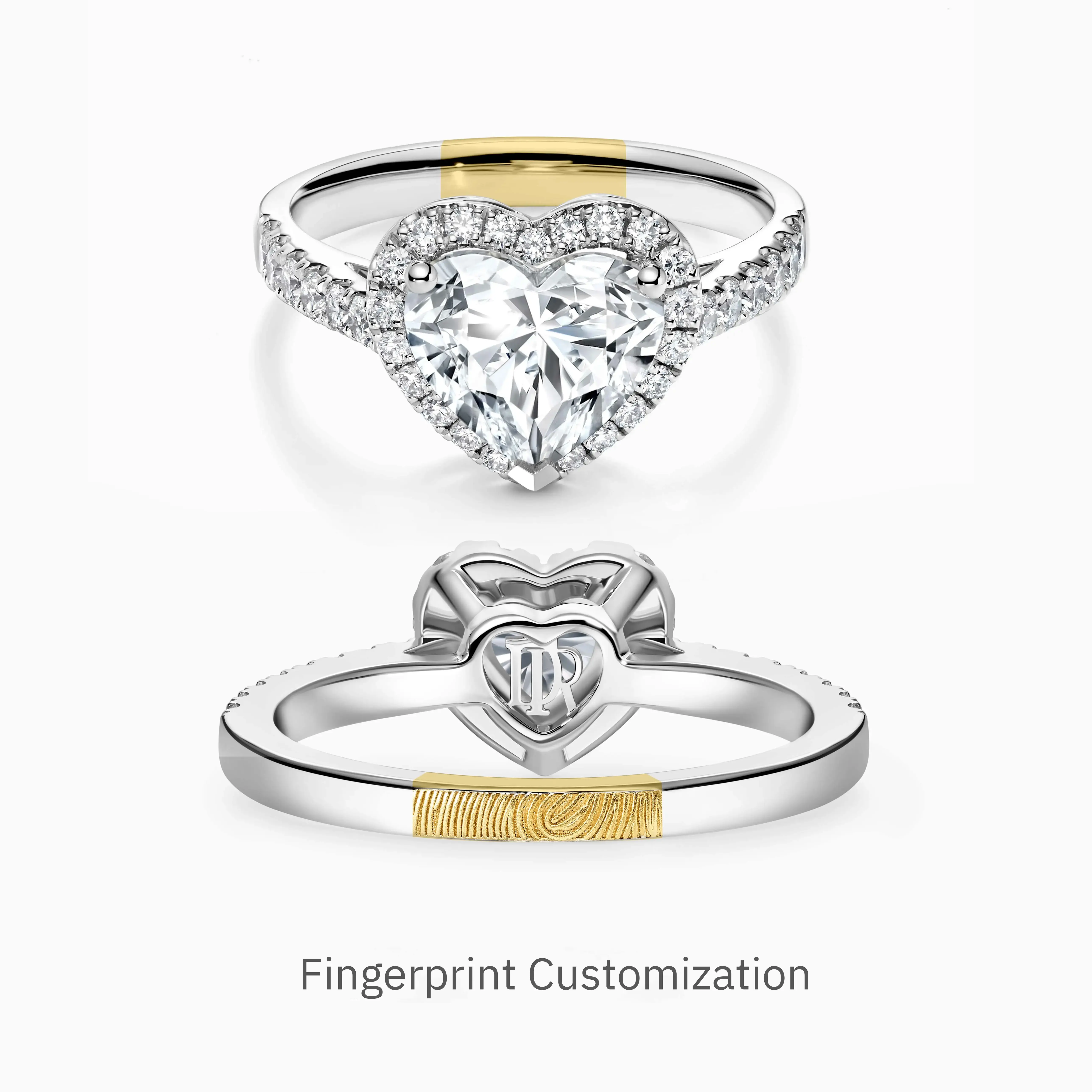 Fingerprint-Inlaid Sacré-Cœur Diamond Ring - Darry Ring